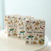 China Cute Cartoon Birthday Gift Paper Bags with Twisted Rope Handles for sale