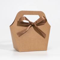 China Paper Gift Bags With Die-Cut Handle And Ribbon Bow For Retail Packaging for sale