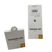 China Folded Paper Sock Tags With Euro Hole And Barcode For Retail Hosiery Display for sale