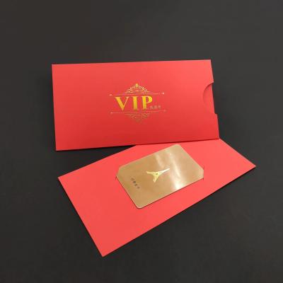 China VIP Card Paper Sleeves With Gold Foil Stamping For Hotel Club for sale