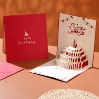 China 3D Pop Up Birthday Cake Greeting Cards With Matching Envelopes for sale