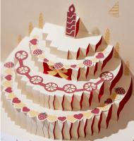 China 3D Pop Up Birthday Cake Greeting Cards With Matching Envelopes for sale