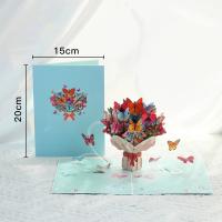 China 3D Butterfly Bouquet Pop Up Greeting Cards With Multi-Tiered Layered Design for sale