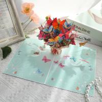 China 3D Butterfly Bouquet Pop Up Greeting Cards With Multi-Tiered Layered Design for sale