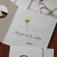 China Handmade Dried Flower Greeting Cards With Jute Twine Bow For Wedding Invitations for sale