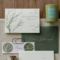 China Embossed Botanical Greeting Cards With Matching Envelopes And Sticker Seals for sale