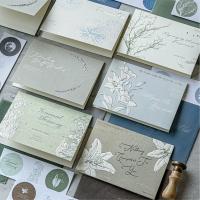 China Embossed Botanical Greeting Cards With Matching Envelopes And Sticker Seals for sale