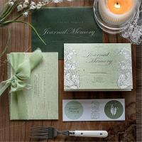 China Embossed Botanical Greeting Cards With Matching Envelopes And Sticker Seals for sale