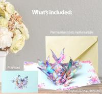 China 3D Butterfly Pop Up Greeting Cards With Floral Wreath Design for sale