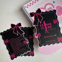 China Die-Cut Bowknot Thank You Insert Cards With Scalloped Edges For Retail Packaging for sale