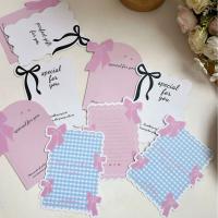 China Die-Cut Bowknot Thank You Insert Cards With Scalloped Edges For Retail Packaging for sale