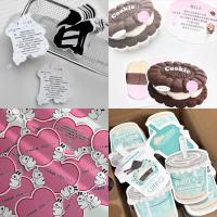 China Die-Cut Bowknot Thank You Insert Cards With Scalloped Edges For Retail Packaging for sale