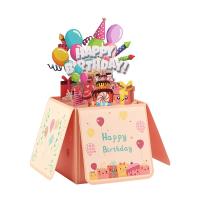 China 3D Pop-Up Birthday Greeting Card Box With Multi-Layer Die-Cut Design for sale
