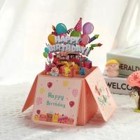 China 3D Pop-Up Birthday Greeting Card Box With Multi-Layer Die-Cut Design for sale