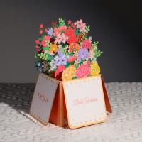 China 3D Pop-Up Birthday Greeting Card Box With Multi-Layer Die-Cut Design for sale