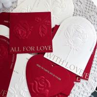 China Embossed Rose Greeting Cards With Foil Stamping For Romantic Gifting And Events for sale