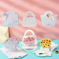 China 3D Pop-Up Handbag Shape Greeting Cards With Floral Bouquet Design For Gifting for sale