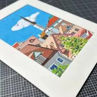 China A4 Bevel Cut Paper Picture Mats And Art Mount Boards For Sketch Framing for sale