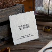 China Handmade Cotton Paper Quote Cards With Deckle Edges For Journaling And Stationery for sale