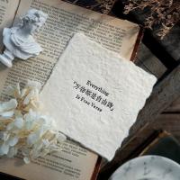 China Handmade Cotton Paper Quote Cards With Deckle Edges For Journaling And Stationery for sale