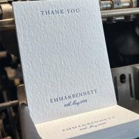 China Textured Paper Thank You Cards With Letterpress Debossing For Brand Packaging for sale