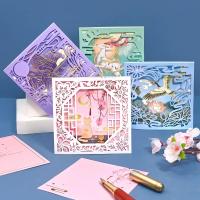 China 3D Hollow Laser Cut Greeting Cards With Envelopes For Holiday Gifts for sale