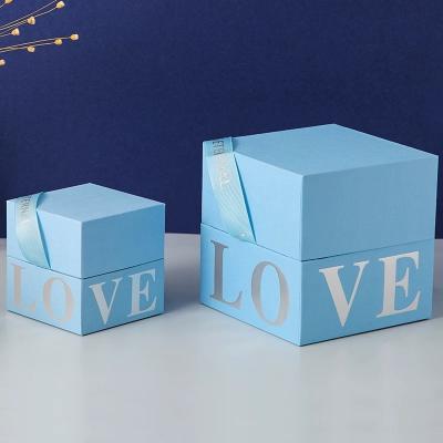China Rigid Gift Boxes With Ribbon Handle For Luxury Romantic Packaging for sale