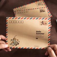 China Airmail Envelopes Vintage Kraft Paper Stationery Set For Writing Letters for sale