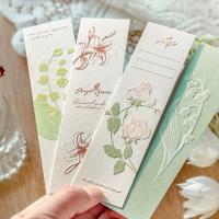 China Botanical Paper Bookmarks With Embossed Floral Relief And Storage Box Set for sale