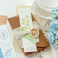 China Botanical Paper Bookmarks With Embossed Floral Relief And Storage Box Set for sale