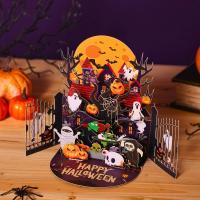 China Halloween Pop-Up Greeting Cards 3D Spooky House Party Invitations for sale