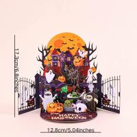 China Halloween Pop-Up Greeting Cards 3D Spooky House Party Invitations for sale
