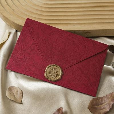 China Vintage Textured Paper Envelopes And Letter Sets With Wax Seal Stickers for sale