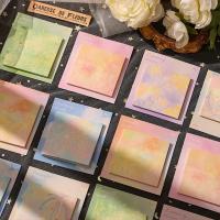 China Aesthetic Gradient Fireworks Sticky Notes Pad With Illustrated Backing Card for sale