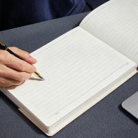China Two-Tone PU Leather Hardcover Notebook Journal With Back Pocket for sale