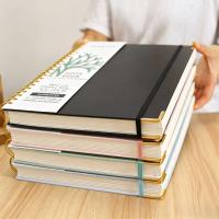 China Spiral Bound Hardcover Notebook Journal With Elastic Band And Metal Corners for sale