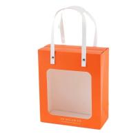 China Window Paper Gift Bags With Handles For Retail And Boutique Packaging for sale