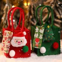 China Christmas Felt Gift Bags With Plush Holiday Ornaments For Seasonal Gifting for sale
