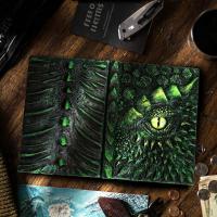 China 3D Embossed Dragon Eye Hardcover Journal Notebooks With Vintage Kraft Paper for sale