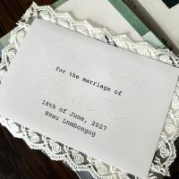 China Wedding Invitation Card Sets With Elegant Lace Trim And Embossed Details for sale
