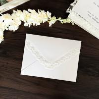 China Wedding Invitation Card Sets With Elegant Lace Trim And Embossed Details for sale