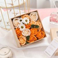 China Square Paper Gift Boxes With Window And Soap Flower Insert For Holiday Gifting for sale