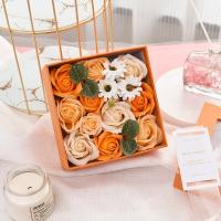 China Square Paper Gift Boxes With Window And Soap Flower Insert For Holiday Gifting for sale