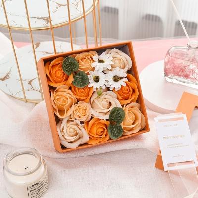 China Square Paper Gift Boxes With Window And Soap Flower Insert For Holiday Gifting for sale