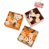 China Square Paper Gift Boxes With Window And Soap Flower Insert For Holiday Gifting for sale