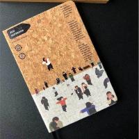China Eco-Friendly Cork Cover Notebook With Printed Fabric Patchwork And Quotes for sale