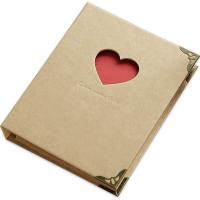 China Kraft Paper Loose Leaf Binder Notebook With Heart Hollow Window For DIY Scrapbooking for sale