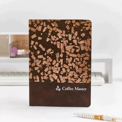 China Eco-Friendly Spliced Coffee Ground Cork Notebook With Custom Logo for sale
