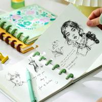 China Discbound Notebook And Art Journal With Colorful Floral Cover for sale