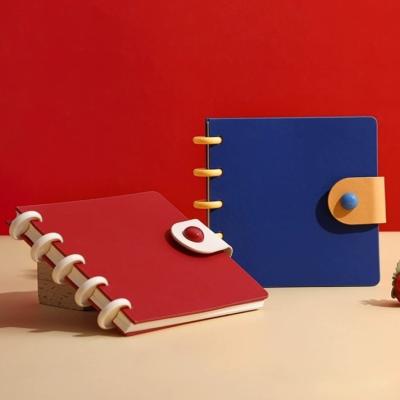 China Discbound Notebook With Button Closure And Removable Plastic Rings For Office for sale